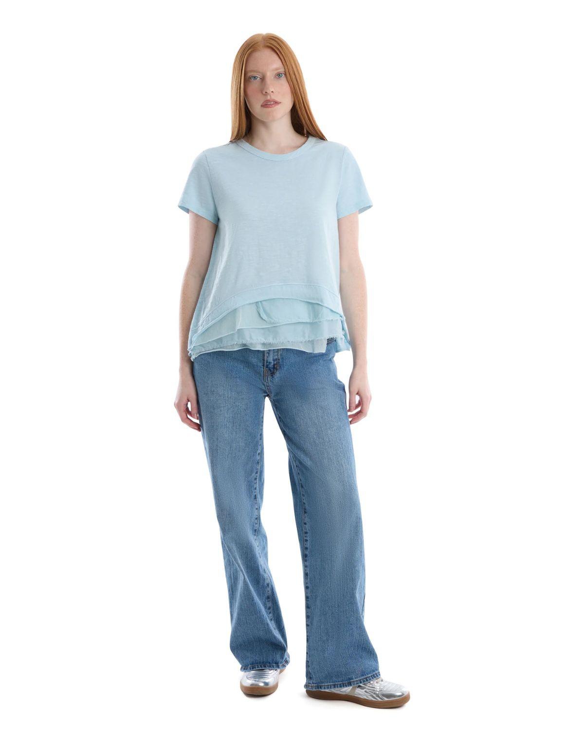 WILT Wilt Boxy Mixed Media Hem Tee